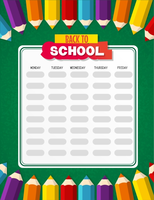 Copy of Back To School Time Schedule | PosterMyWall