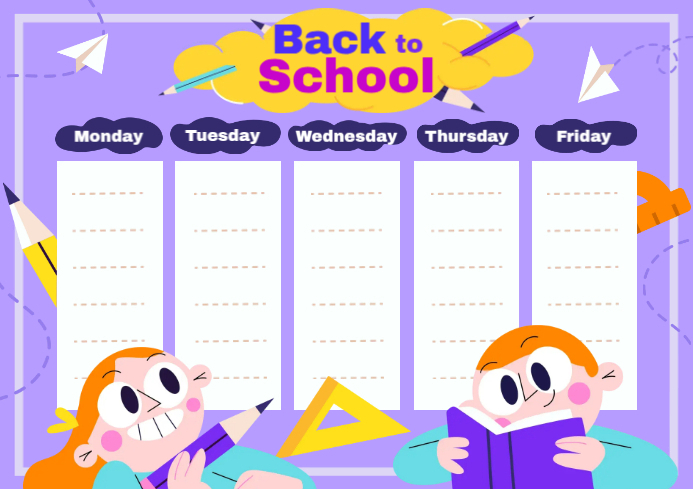 Back To School Timetable Template | PosterMyWall