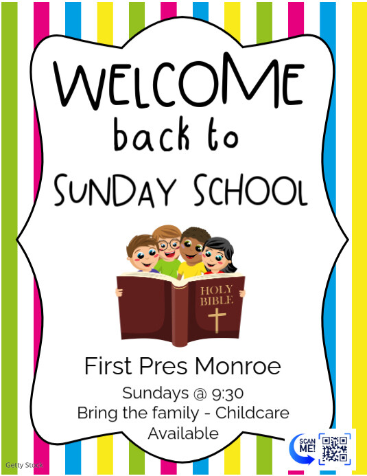 Back to Sunday School (US Letter) Template | PosterMyWall