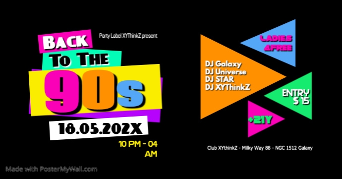 Copy of Back to the 90's 90s party oldschool header | PosterMyWall