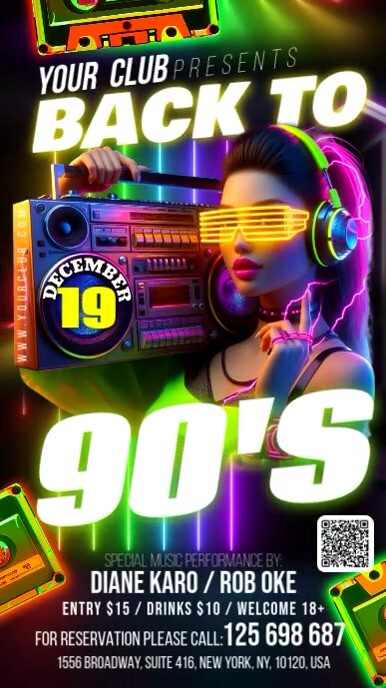 Copy of Back To The 90s Digital Display (9:16) | PosterMyWall