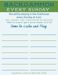 Backgammon Sign-Up Sheet Template | PosterMyWall