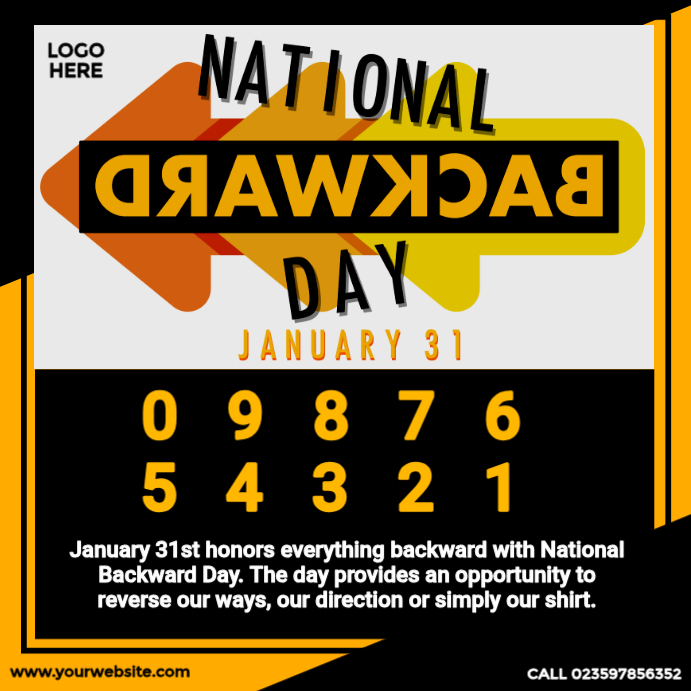 Backward Day Template | PosterMyWall