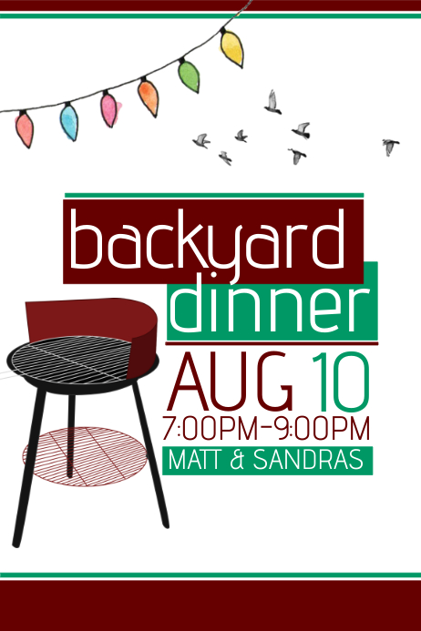 Backyard dinner Template | PosterMyWall