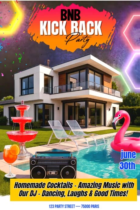 Backyard Kickback Flyer (us Letter) Template | PosterMyWall