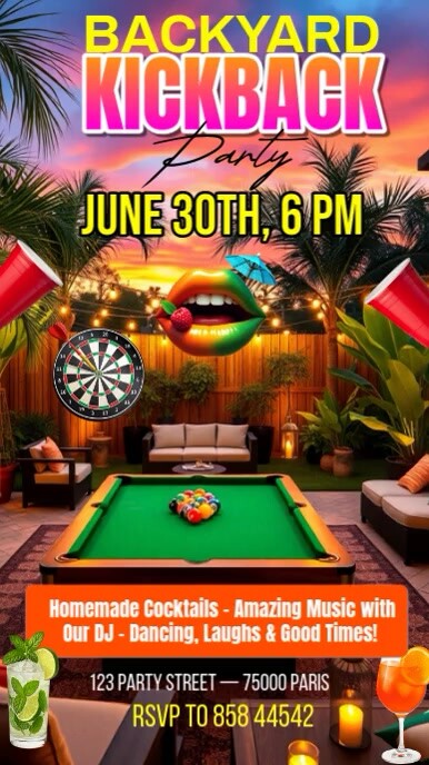 Copy of backyard kickback Instagram Story | PosterMyWall