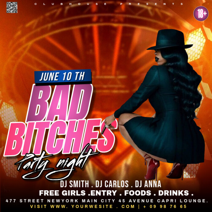 bad bitches party night Template | PosterMyWall