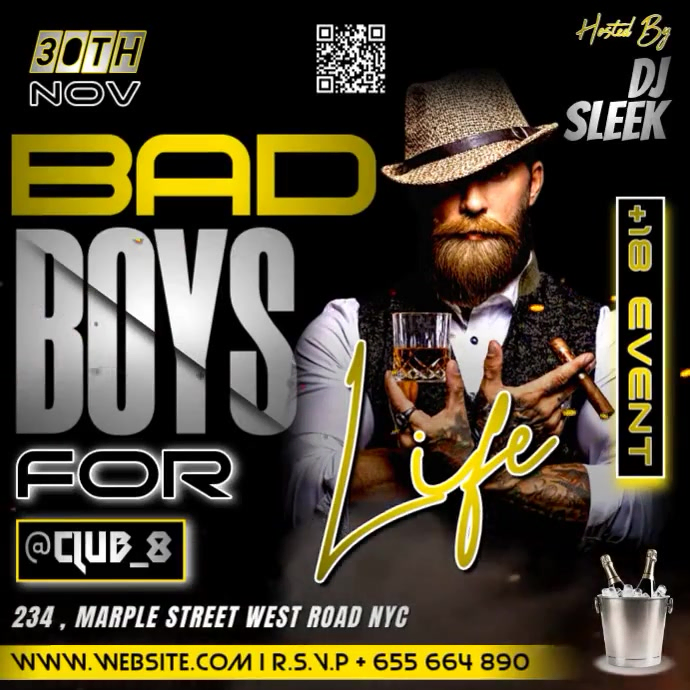 Plantilla de BAD BOYS PARTY FLYER TEMPLATE | PosterMyWall