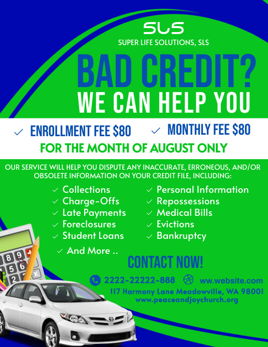BAD CREDIT FLYER Template | PosterMyWall