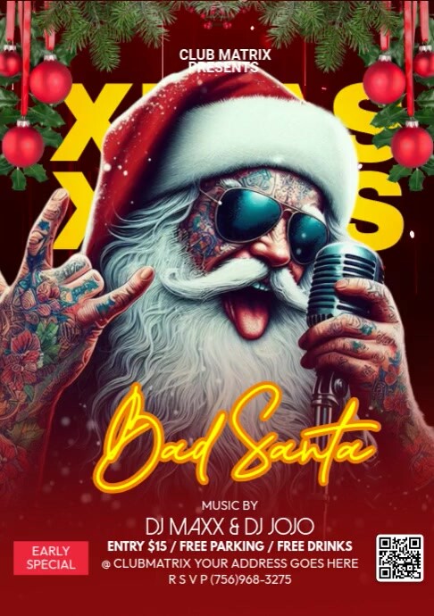 Bad Santa Party Template | PosterMyWall