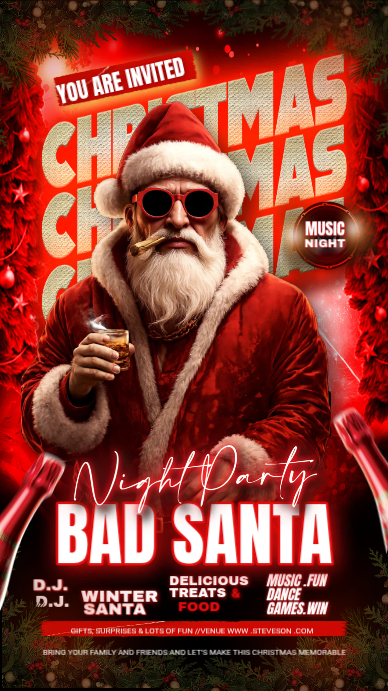Bad Santa Party Instagram Story Template | PosterMyWall