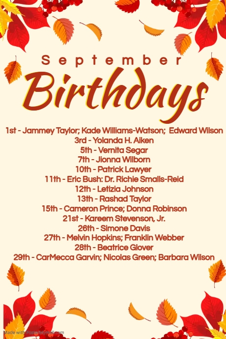 Copy of sept birthday | PosterMyWall