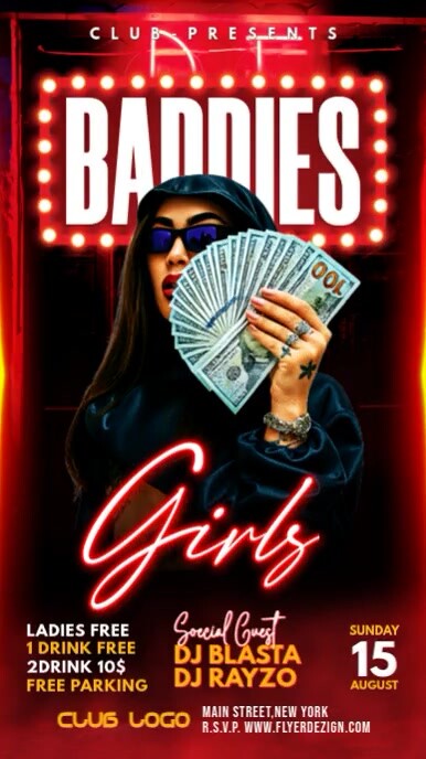 Baddies girls night club party Template | PosterMyWall