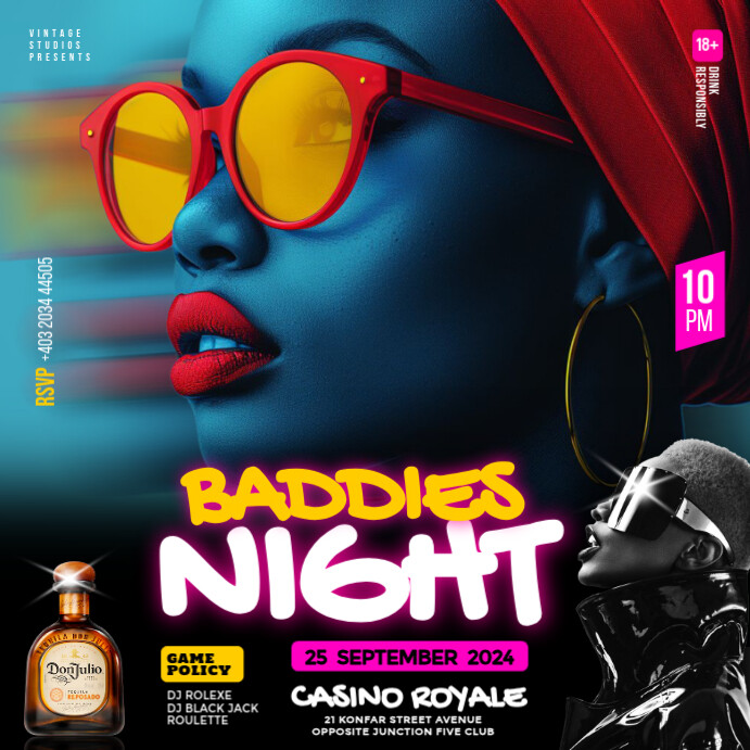 Copy of Baddies Night Out Party Flyer for Social Media | PosterMyWall
