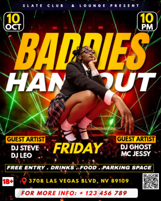 Copy of Baddies Night Party Hangout Modern Dj Club Event Poster ...