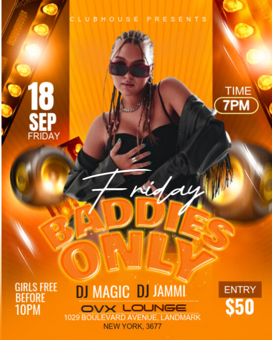 Baddies Only flyer Template | PosterMyWall