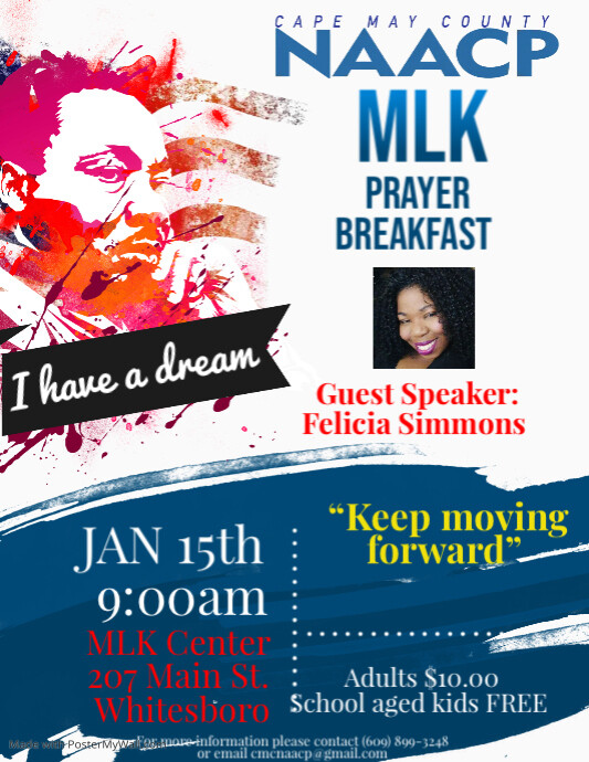 2 CMC NAACP of Martin Luther King Jr Day Flyer | PosterMyWall