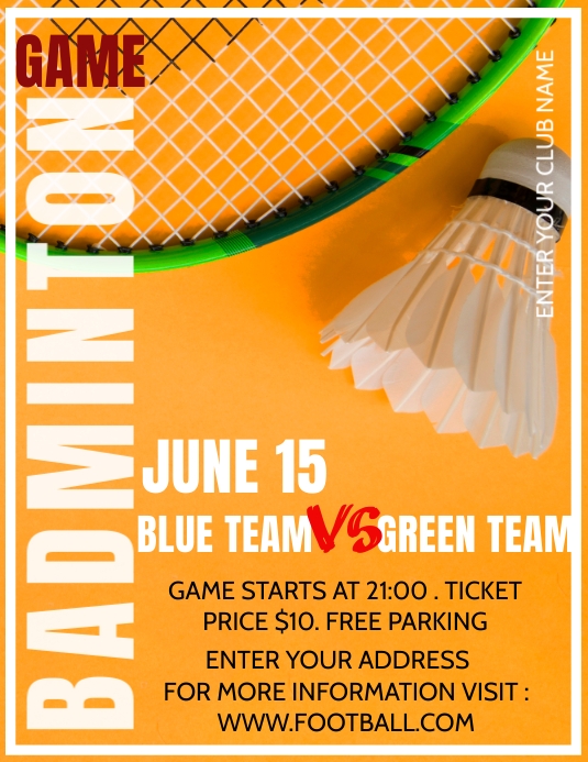 Plantilla de BADMINTON (2) | PosterMyWall