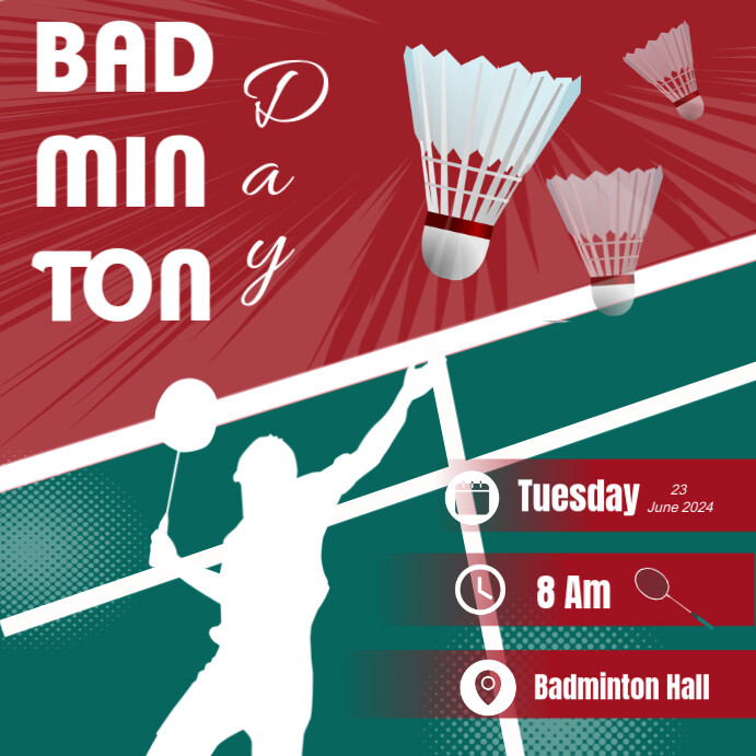 Badminton Day Instagram Post Template | PosterMyWall