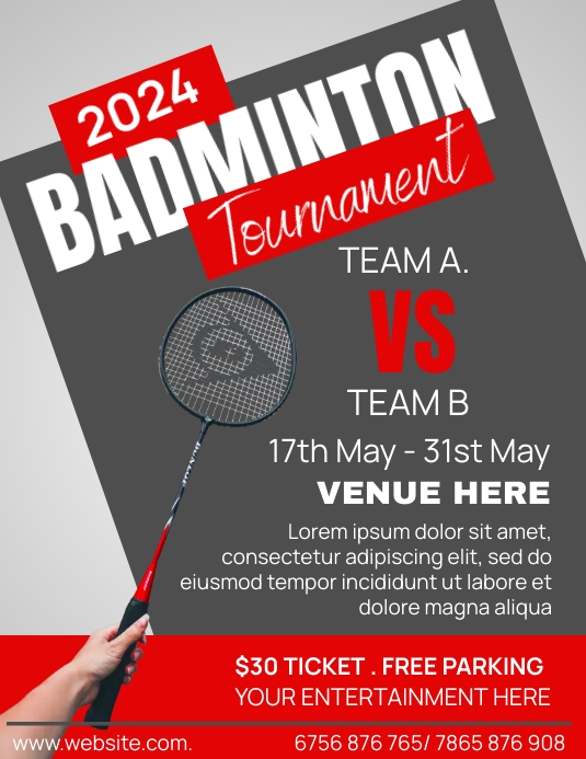 Badminton Template | PosterMyWall