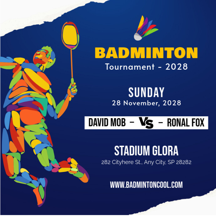 BADMINTON Template | PosterMyWall