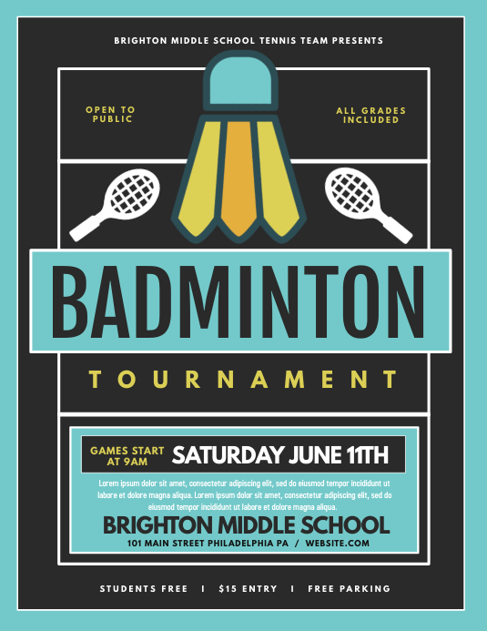 Badminton Template | PosterMyWall