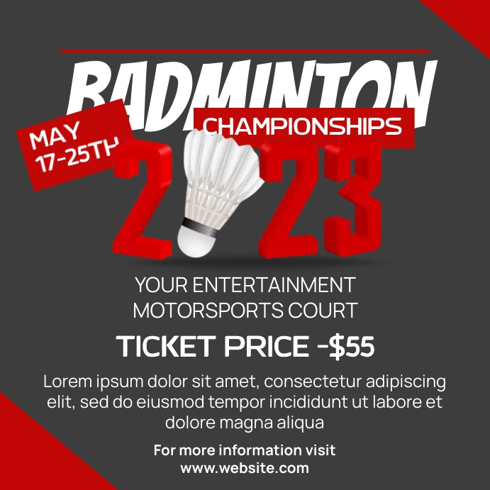 Badminton Template | PosterMyWall