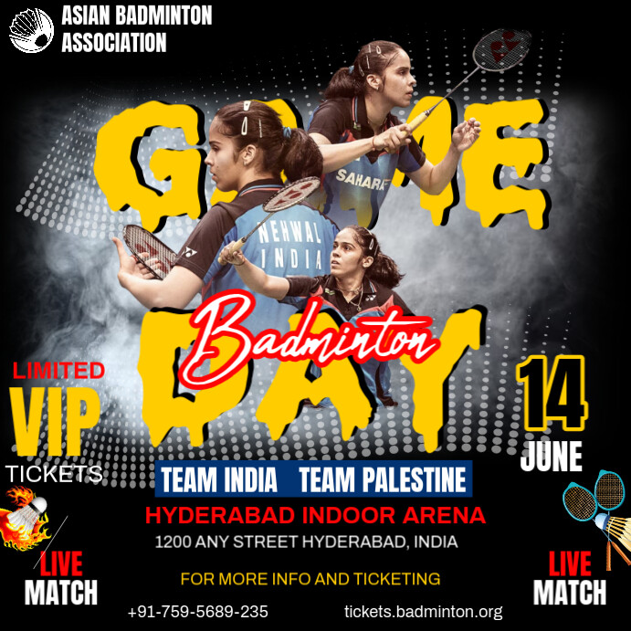 Badminton Game Day Ad Flyer Template | PosterMyWall