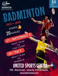 Badminton poster Template | PosterMyWall