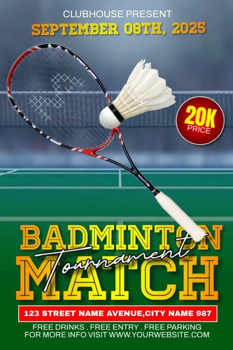 Copy of Badminton Match Tournament | PosterMyWall
