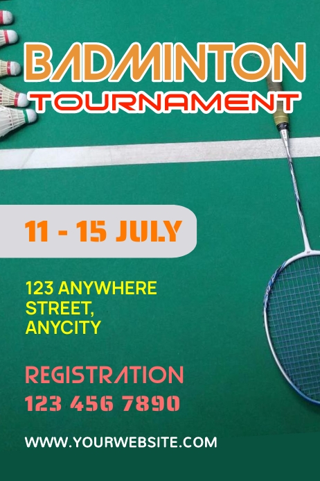 Badminton Poster Template | PosterMyWall