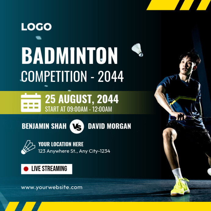 Badminton Tournament Template | PosterMyWall