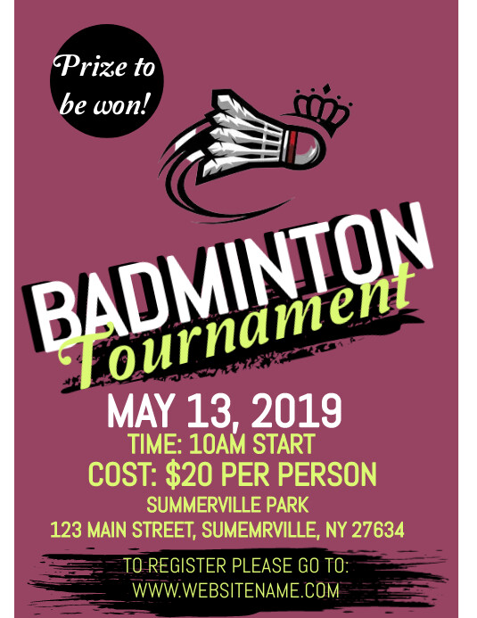 badminton tournament flyer Templat | PosterMyWall