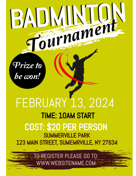 badminton tournament flyer Templat | PosterMyWall