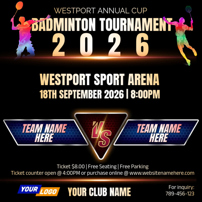 Copy of Badminton Tournament Game Schedule Template | PosterMyWall