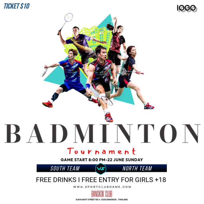 Badminton tournament games flyer invitations Template | PosterMyWall