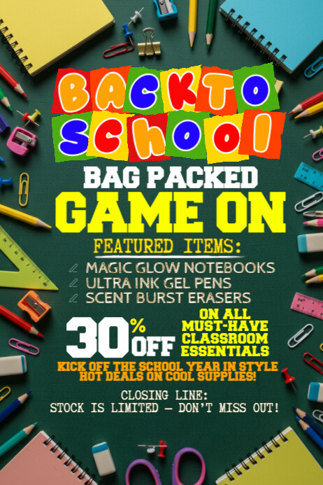 Bag Packed. Game On!” (same as poster line – powerful and concise ...