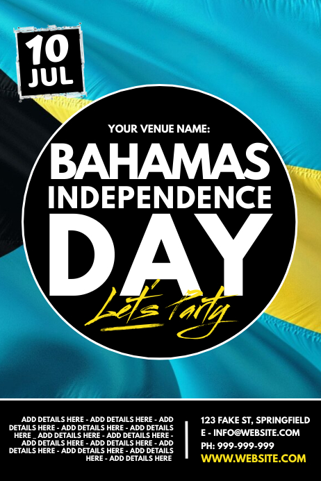 Bahamas Independence Day Poster Template | PosterMyWall