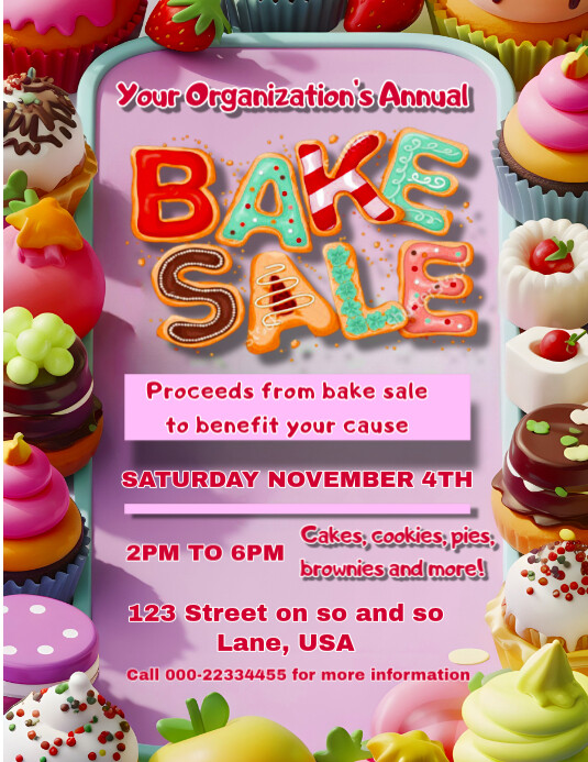 Bake sale event flyer template | PosterMyWall