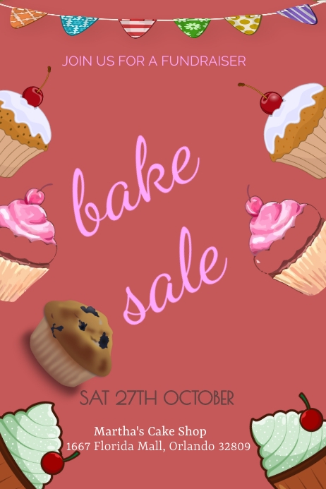bake sale fundraiser Template | PosterMyWall