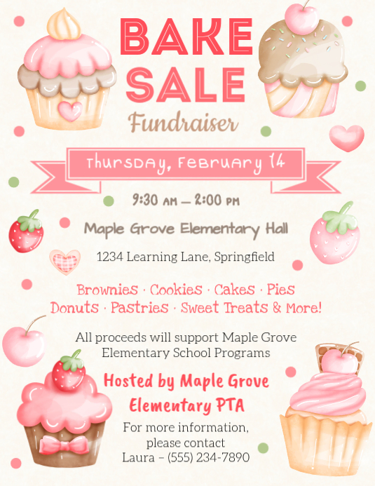 Bake Sale Fundraiser Flyer Template | PosterMyWall