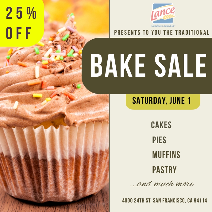 Plantilla de BAKE SALE INSTAGRAM POST | PosterMyWall