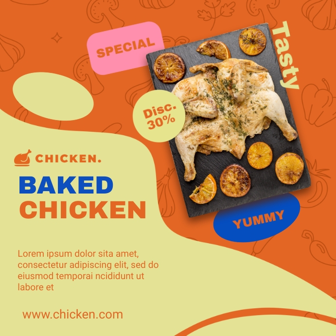 Baked Chicken AD Template | PosterMyWall