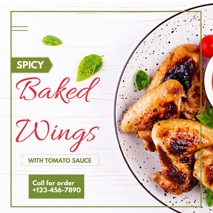 Copy of BAKED WINGS MENU TEMPLATE | PosterMyWall