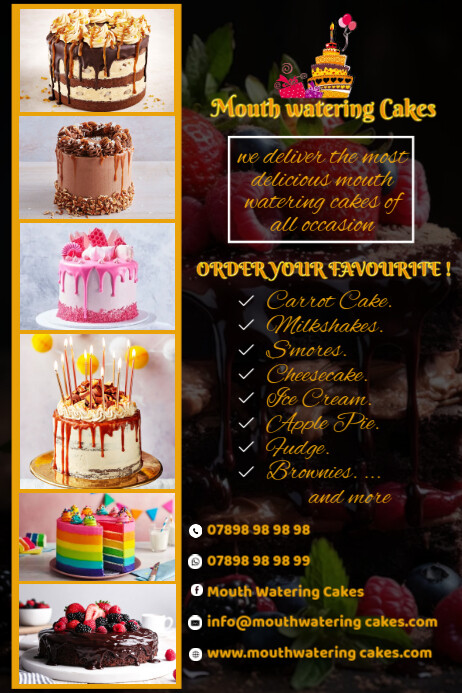 BAKERS CAKES CHEF SMALL BUSINESS FLYER Template | PosterMyWall