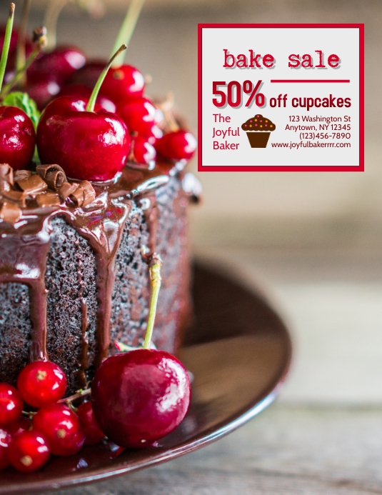 Copy of Bakery Cake Shop Bake Sale Flyer | PosterMyWall