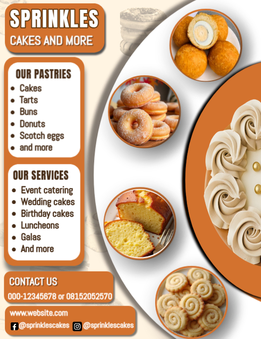Modèle Bakery Flyer Template Pastry and Cake Shop Advertising Design ...