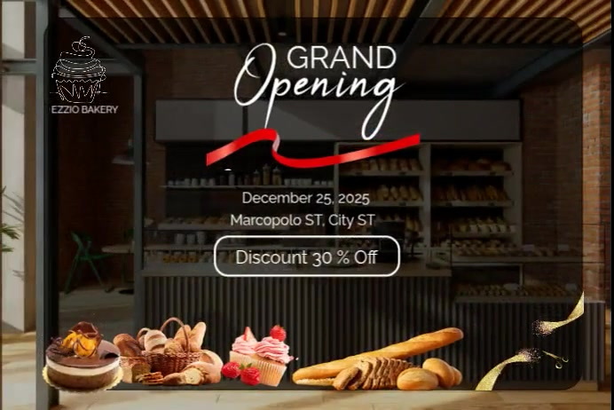 Bakery Grand Opening Poster Template | PosterMyWall