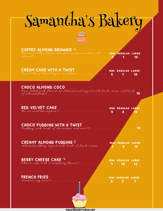 Bakery Menu Template | PosterMyWall
