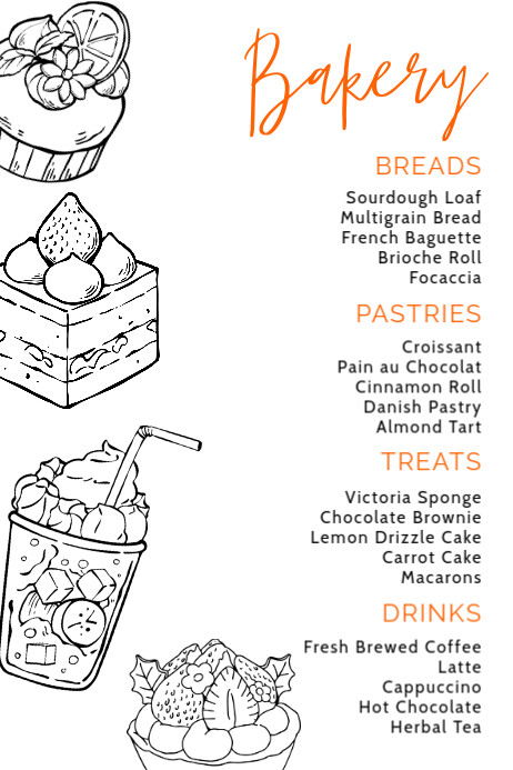 Copy of Bakery Menu Template - Menu Card Design | PosterMyWall